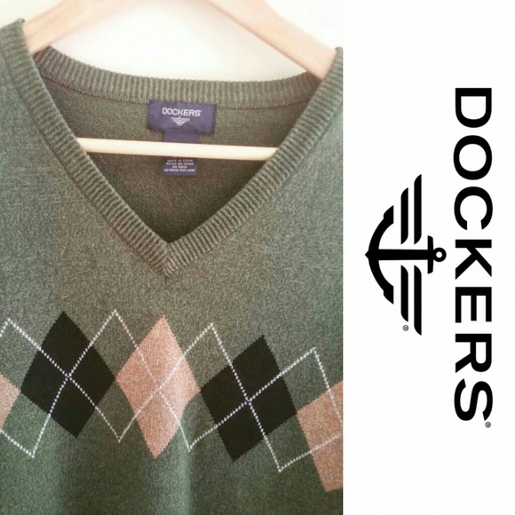 Dockers | Sweaters | Dockers V Neck Argyle Sweater Long Sleeve | Poshmark